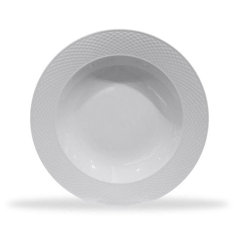 Plato Hondo De Porcelna Blanco 24 Cm – Spineto Hogar
